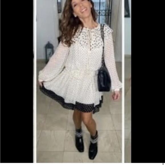 Zara | Dresses | Zara Studio Polka Dot Mini Dress Limited Edition ...